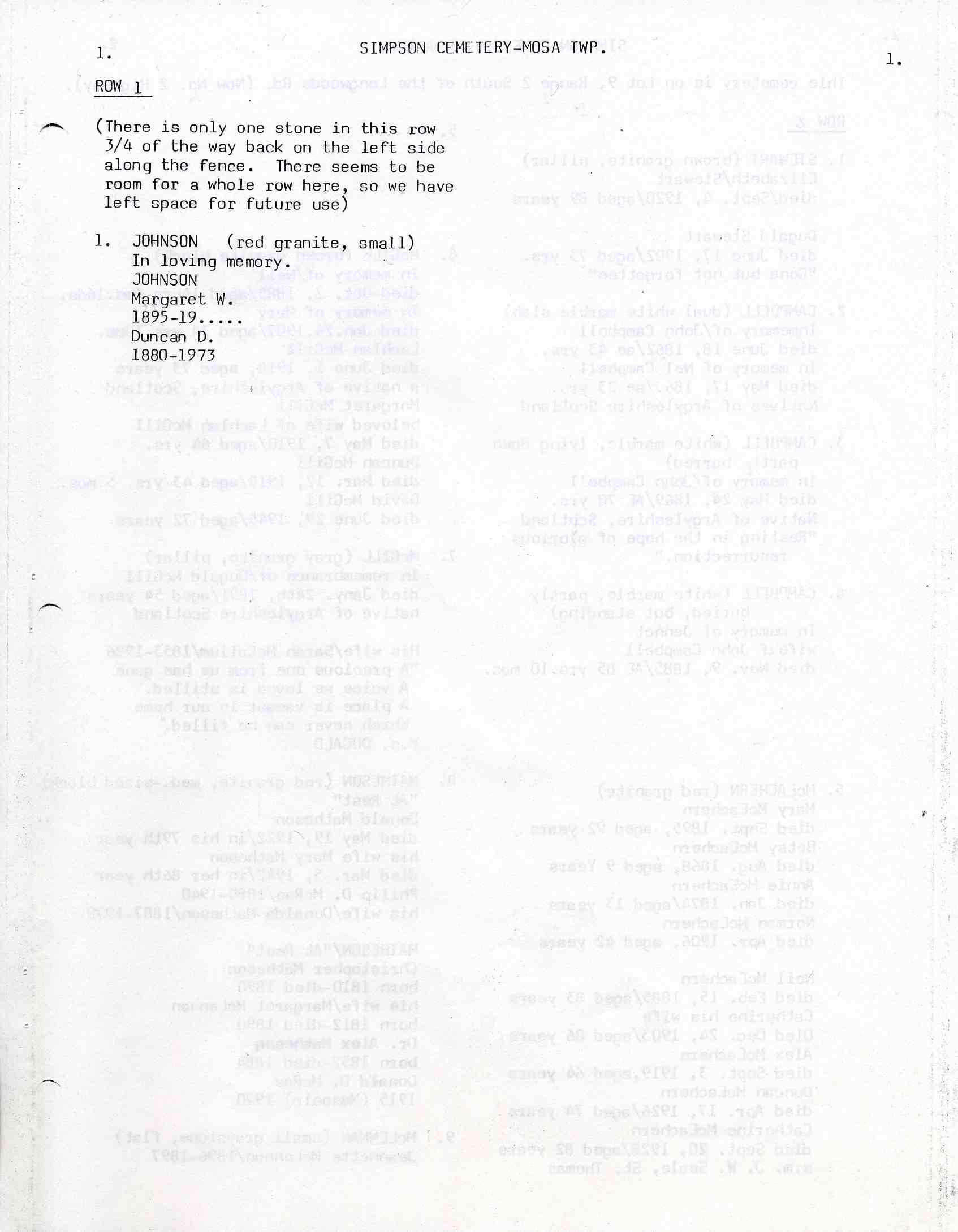 Simpson Cemetery, Pratt Siding Road, Middlesex County, Ontario, Canada