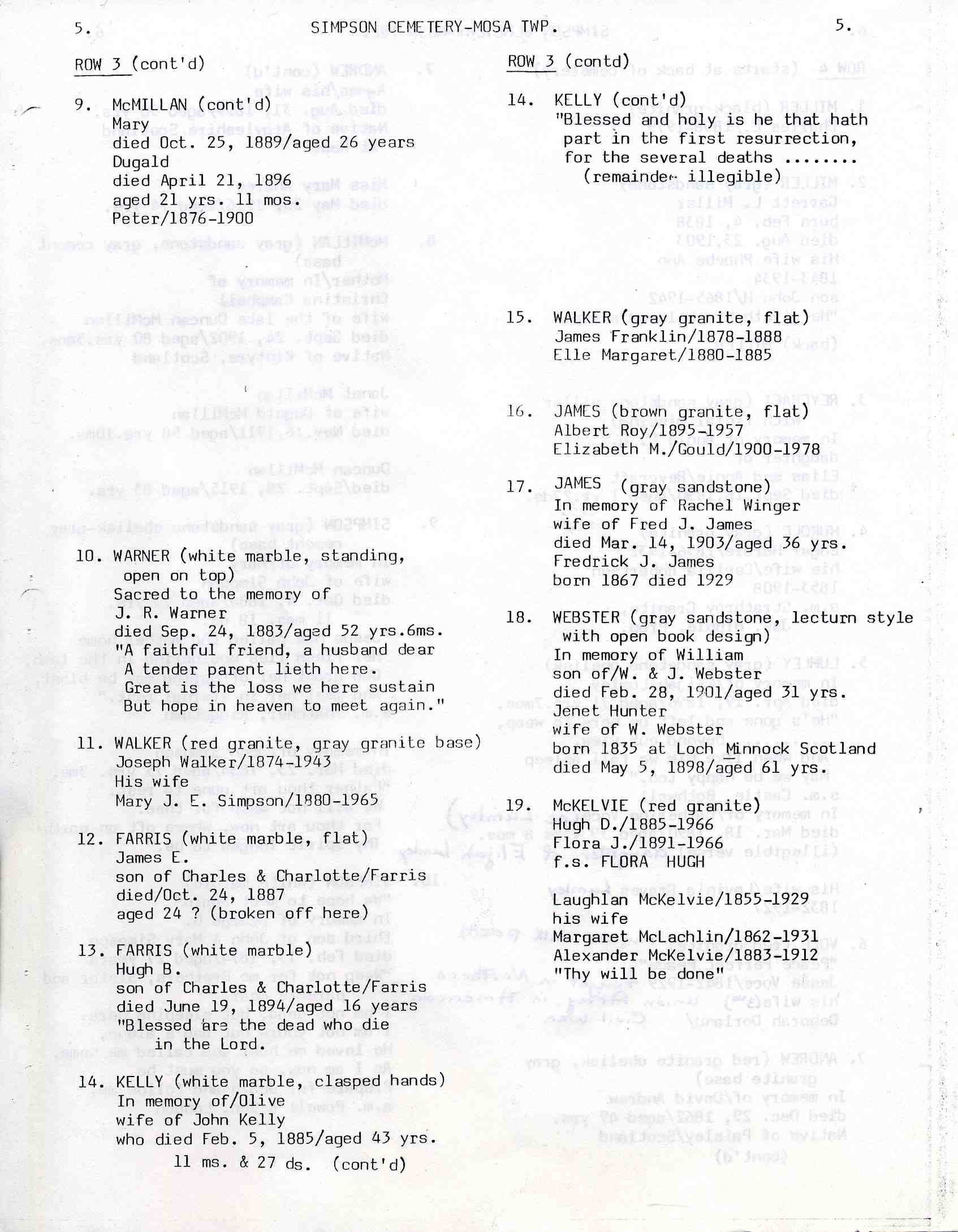 Simpson Cemetery, Pratt Siding Road, Middlesex County, Ontario, Canada